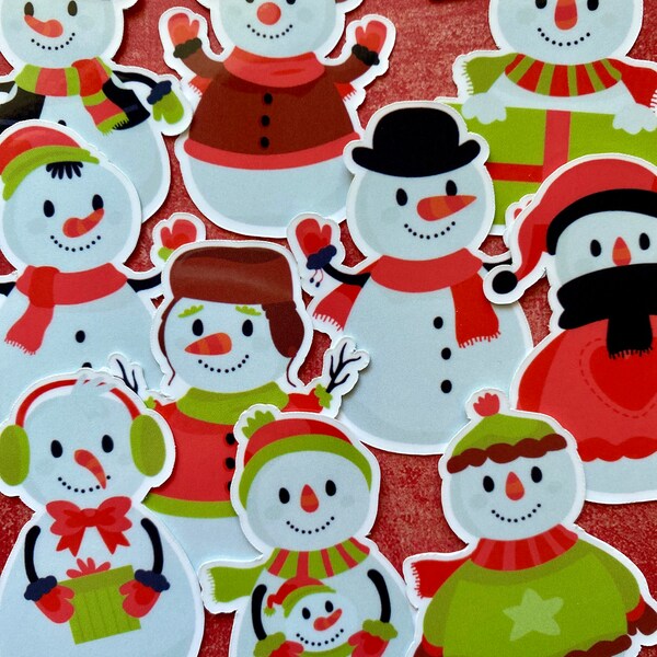 Snowman Stickers - Etsy