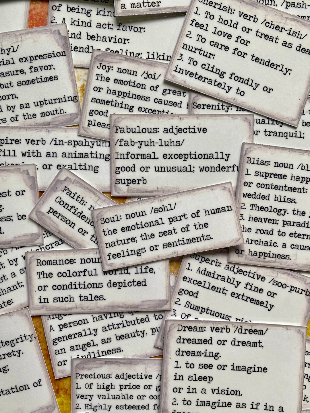 Pack of 37 Waterproof Vinyl Dictionary Definition Stickers, Literary ...