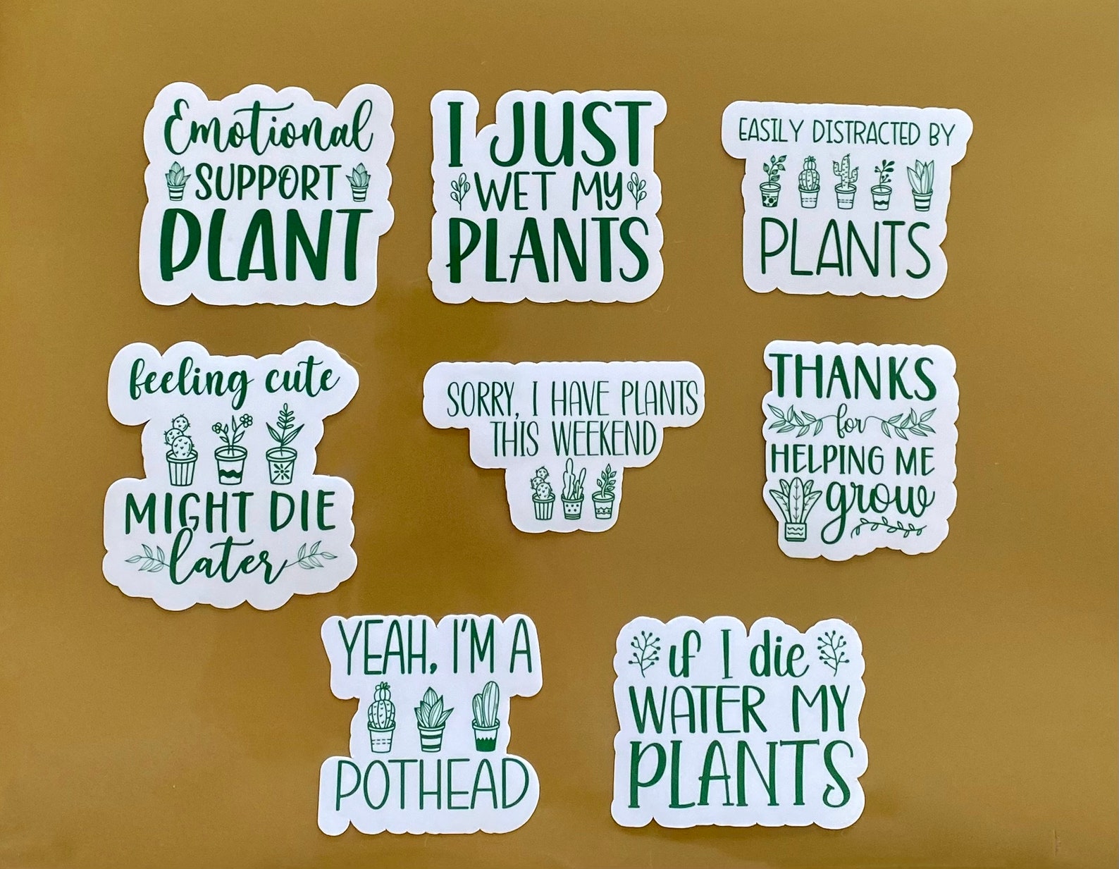 Pack of 16 Waterproof Vinyl Plant Lover Stickers Funny Cute - Etsy