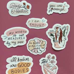 Pack of 15 Waterproof Vinyl Body Positive Stickers, Positivity Body ...