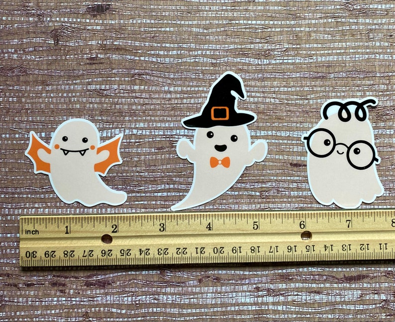 Pack of 6 Waterproof Vinyl Ghost Stickers Cute Halloween - Etsy