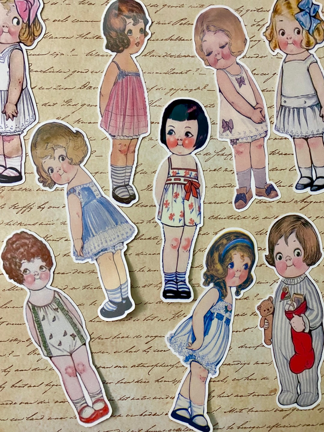 Pack of 11 Waterproof Vinyl Dolly Dingle and Friends Stickers, Antique ...