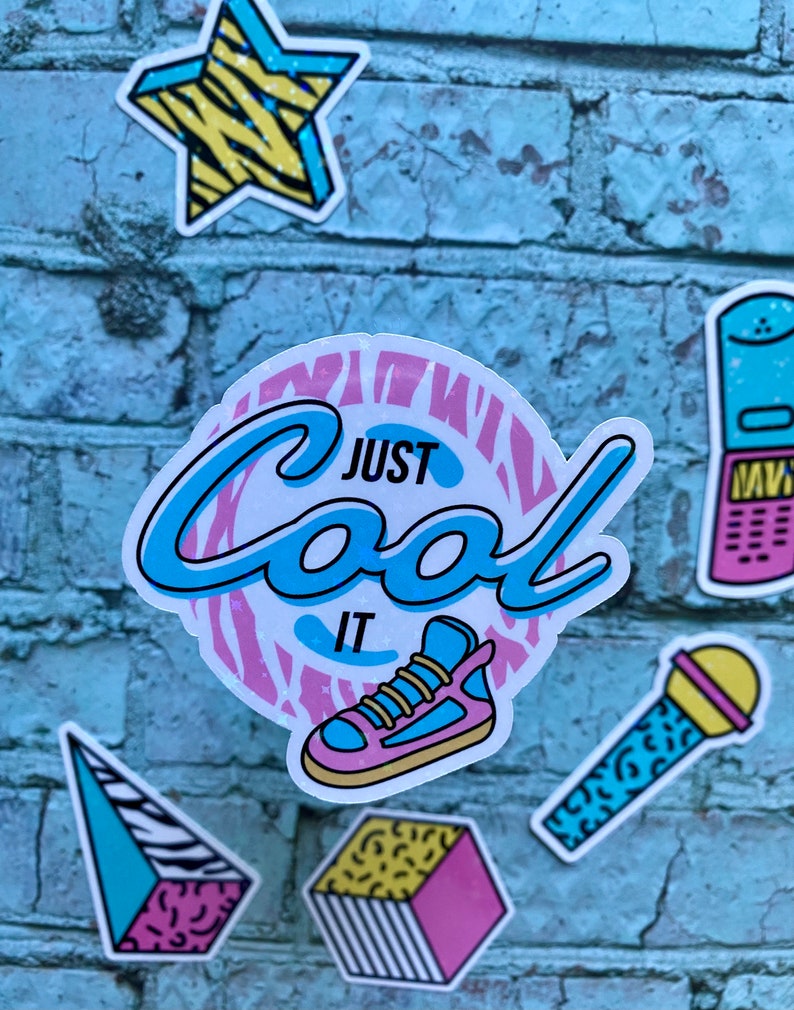 Pack of 9 Waterproof Vinyl Holographic 90s Themed Stickers - Etsy