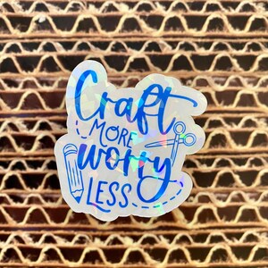 Pack of 15 Waterproof Vinyl Crafting Stickers, Craft Lover Sticker Pack ...