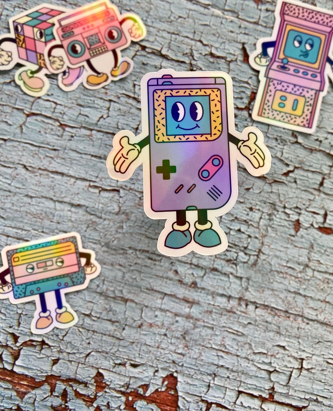 Pack of 5 Waterproof Vinyl Retro Cartoon Stickers Vintage 80s - Etsy