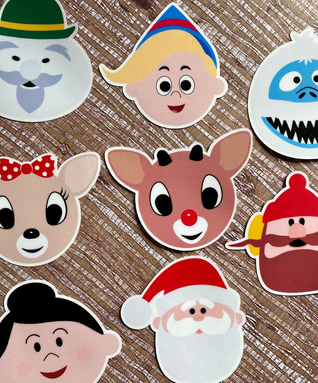 Pack of 8 Waterproof Vinyl Rudolph Stickers, Retro Vintage Christmas ...