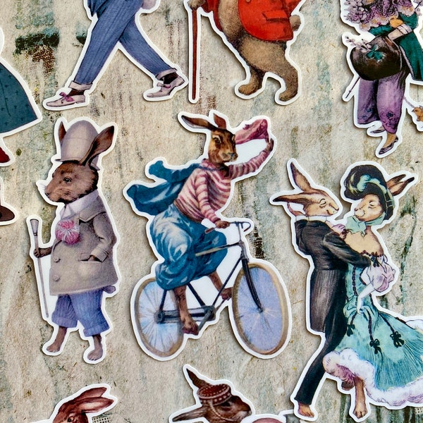 Victorian Rabbit Sticker - Etsy
