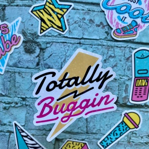 Pack of 9 Waterproof Vinyl Holographic Vintage 90s Themed Stickers ...