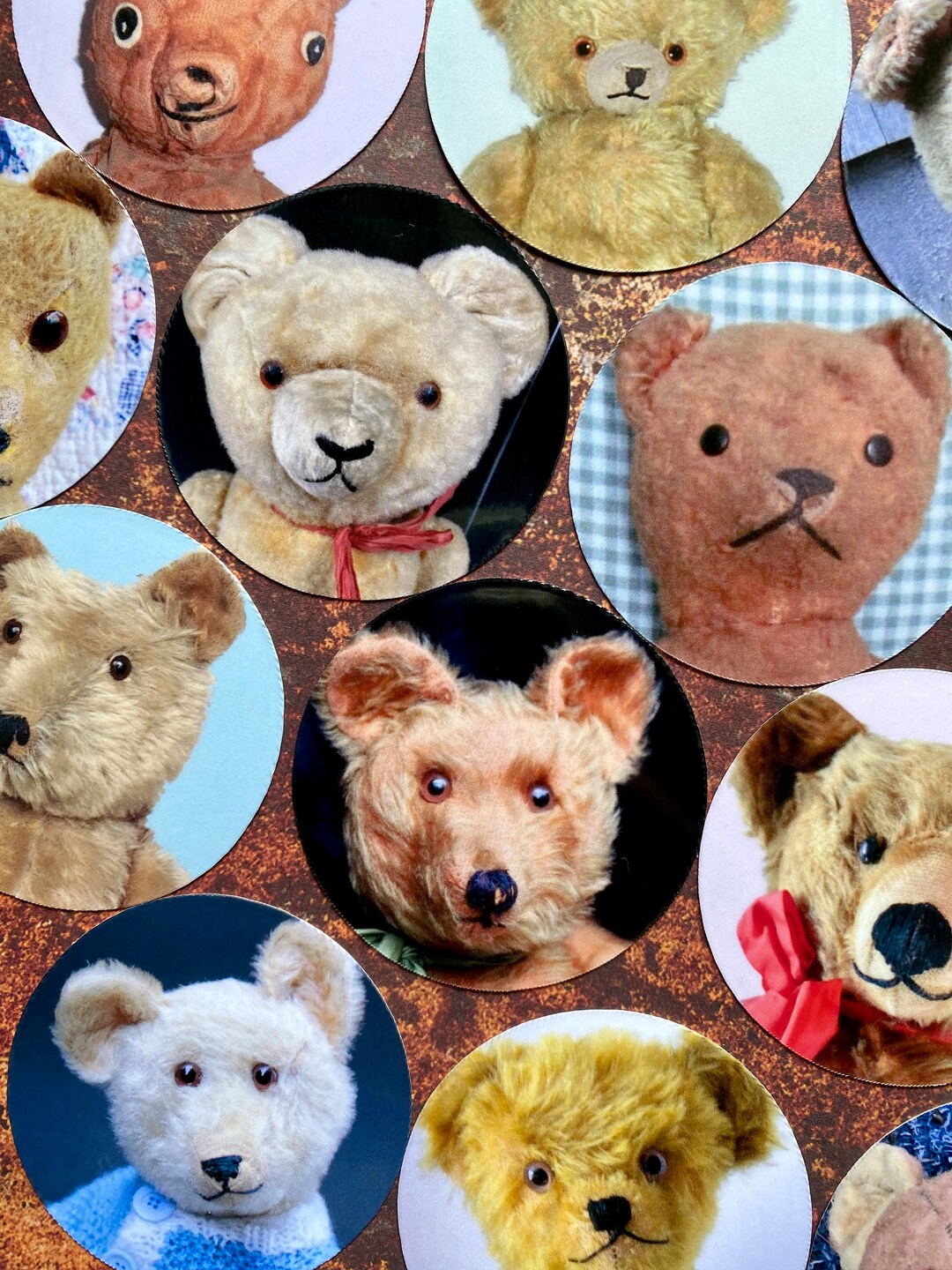 Pack of 12 Waterproof Vinyl Vintage Teddy Bear Stickers, Retro Bear ...