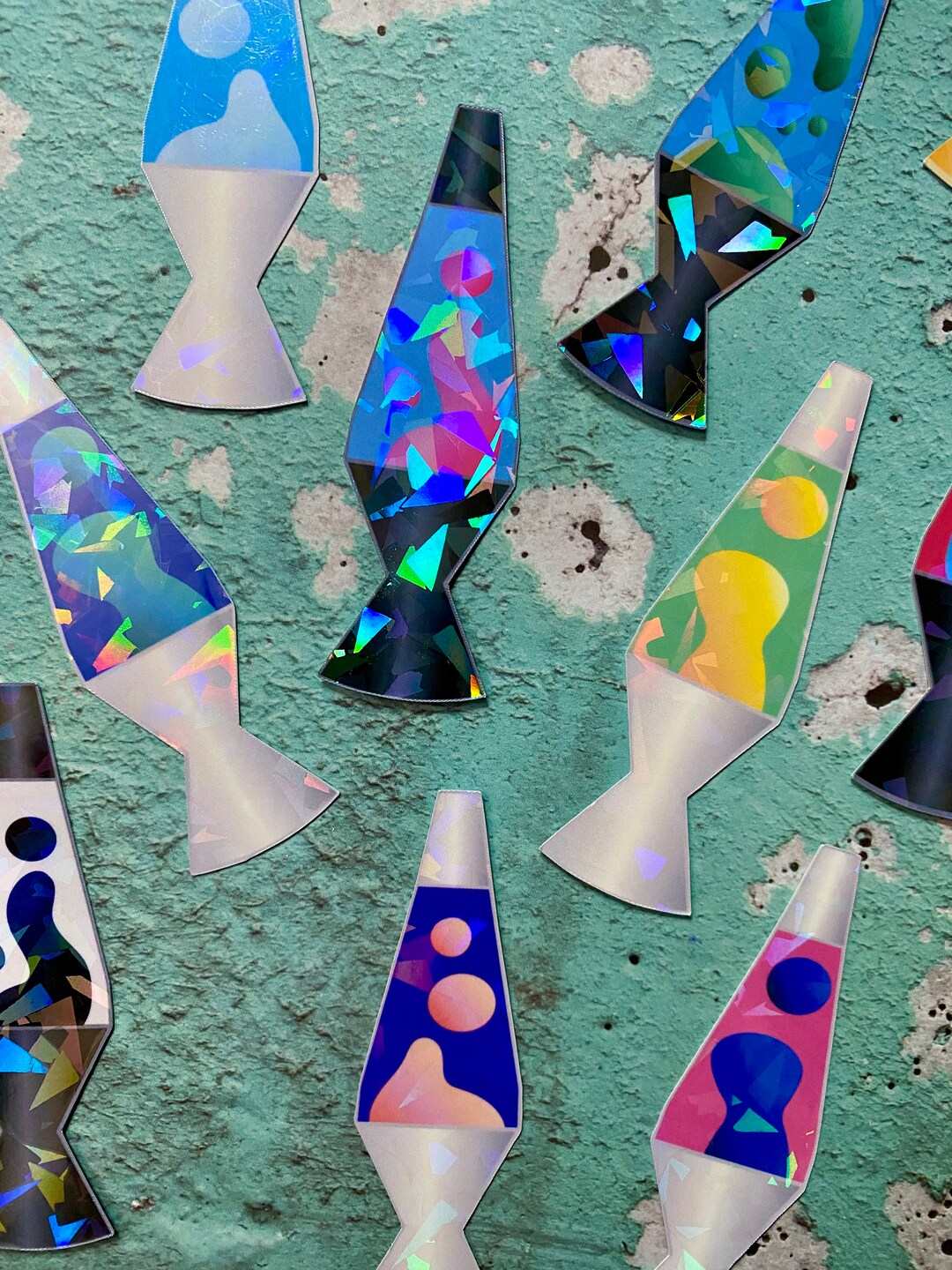 Pack of 13 Waterproof Vinyl Retro Lava Lamp Stickers, Vintage Groovy ...