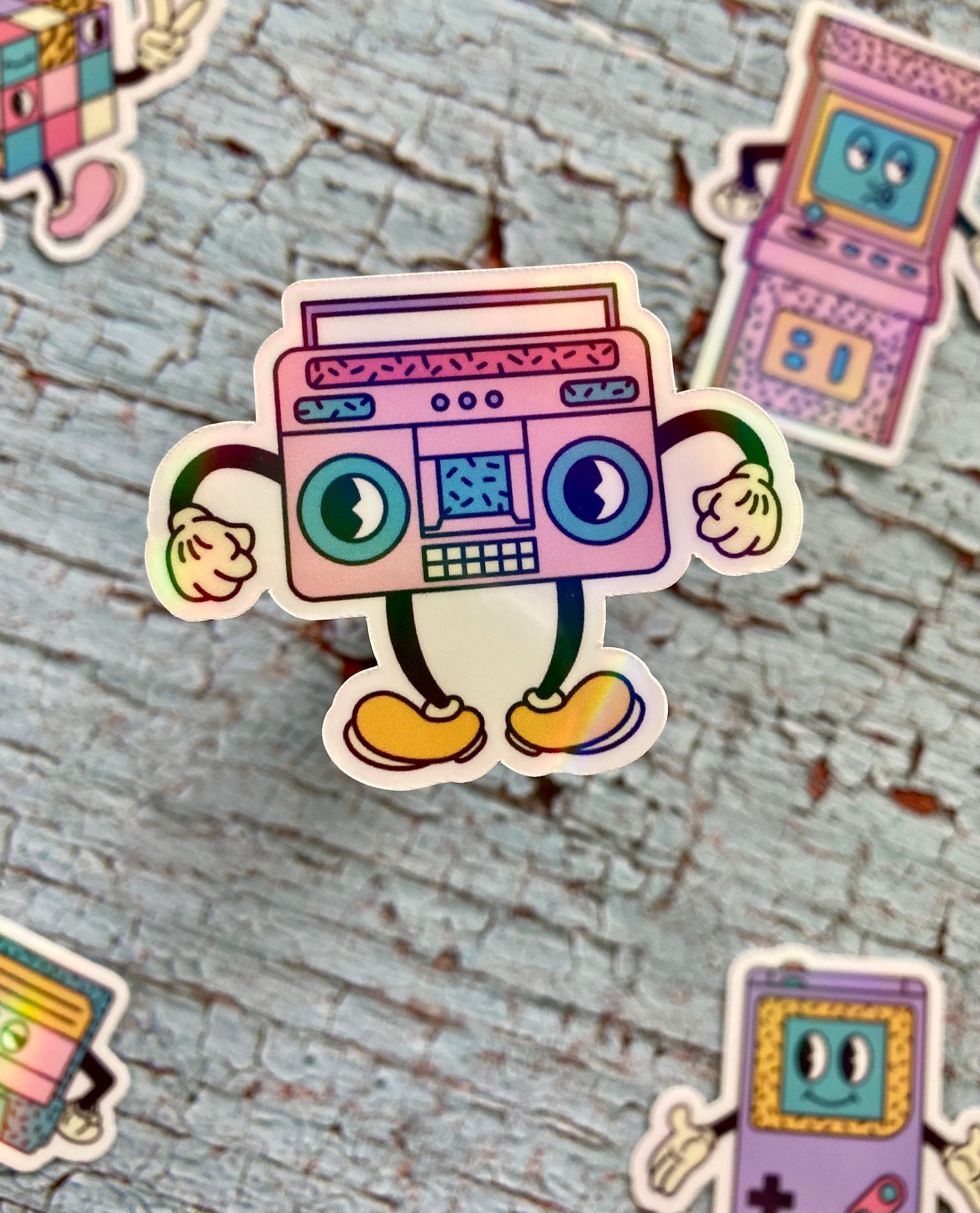 Pack of 5 Waterproof Vinyl Retro Cartoon Stickers Vintage 80s - Etsy