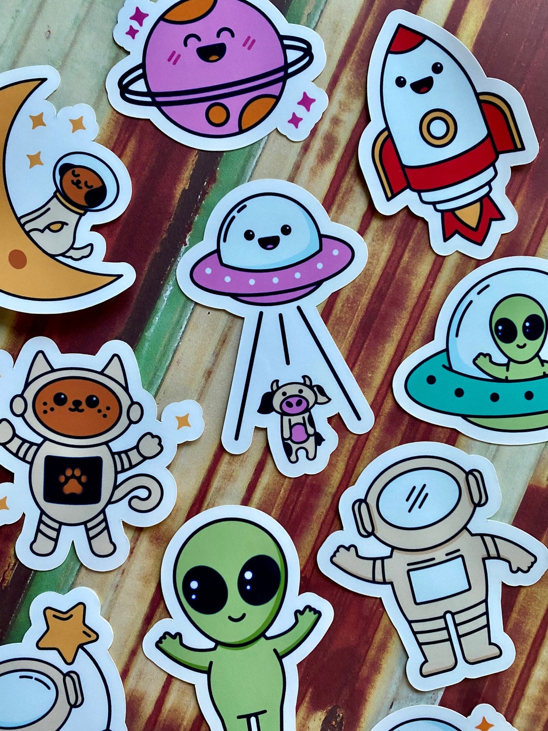 Pack of 10 Waterproof Vinyl Galaxy Space Stickers, Science Sticker Pack ...