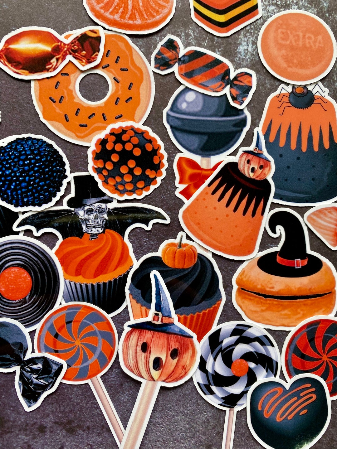 Pack of 27 Waterproof Vinyl Vintage Halloween Candy Stickers, Retro ...