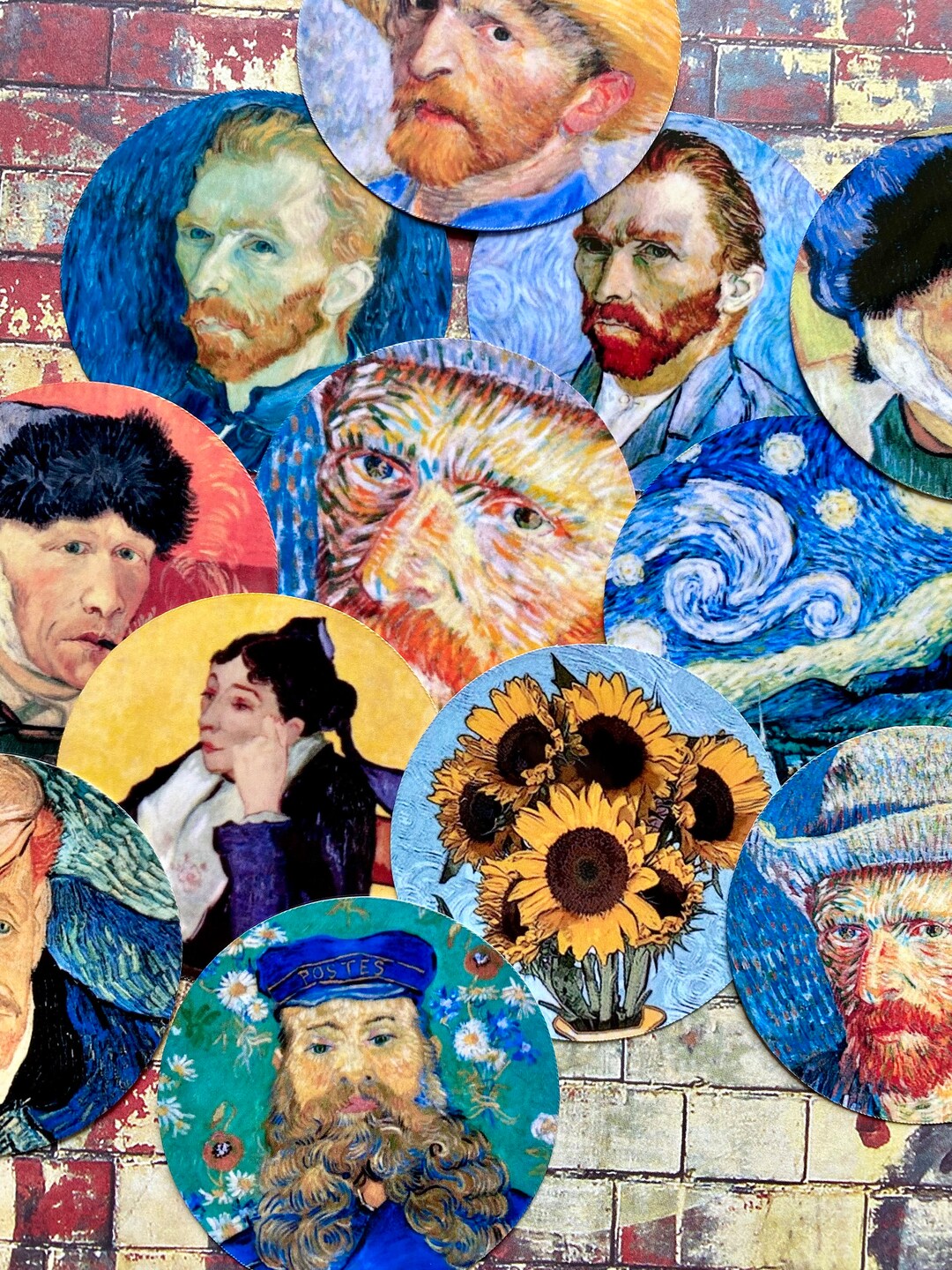 Pack of 12 Waterproof Vinyl Van Gogh Stickers, Vincent Van Gogh Art ...