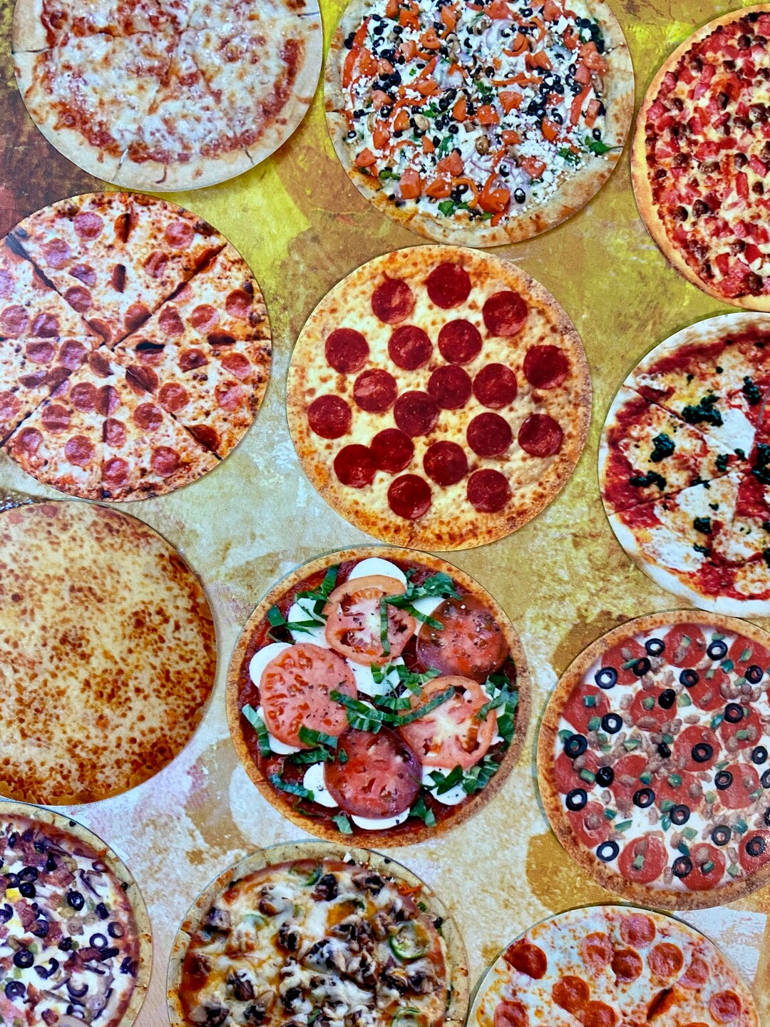 Pack of 12 Waterproof Vinyl Pizza Stickers, Food Pizza Lover Sticker ...