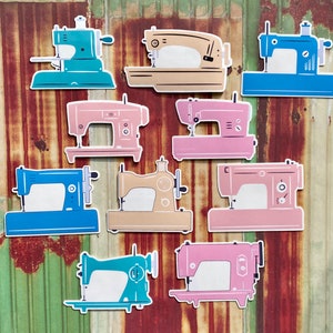 Pack of 10 Waterproof Vinyl Vintage Sewing Machine Stickers, Retro ...