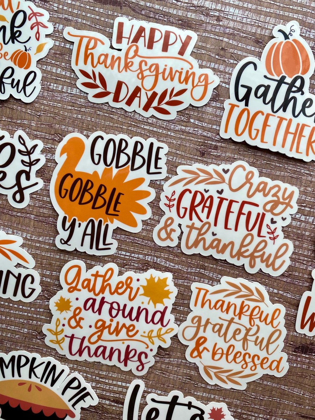 Pack of 14 Waterproof Vinyl Thanksgiving Stickers, Fall Autumn Seasonal ...