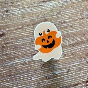Pack of 6 Waterproof Vinyl Ghost Stickers, Cute Halloween Ghost Sticker ...
