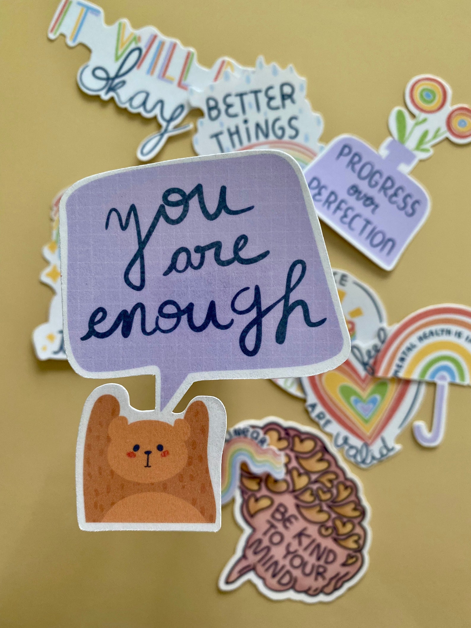 Pack of 10 Waterproof Vinyl Positivity Stickers Mental Health | Etsy