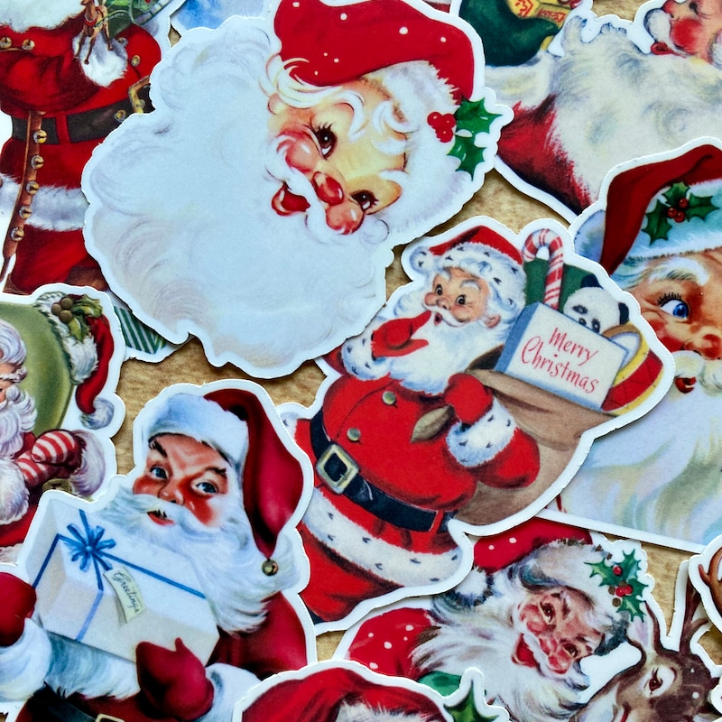 Santa Stickers - Etsy