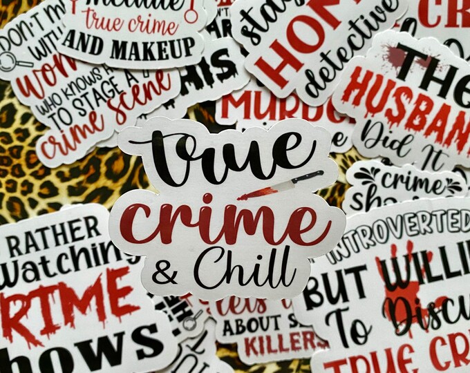Pack of 20 Waterproof Vinyl True Crime Stickers, Crime Junkie True ...