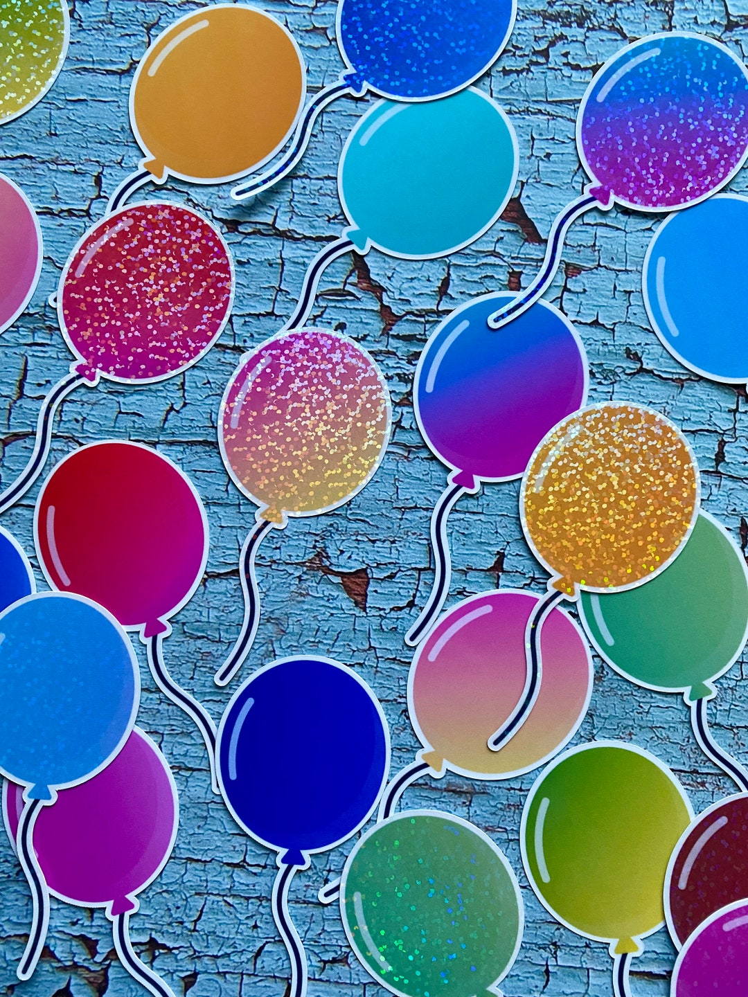 Pack of 21 Waterproof Vinyl Balloon Stickers, Birthday Party Balloon ...