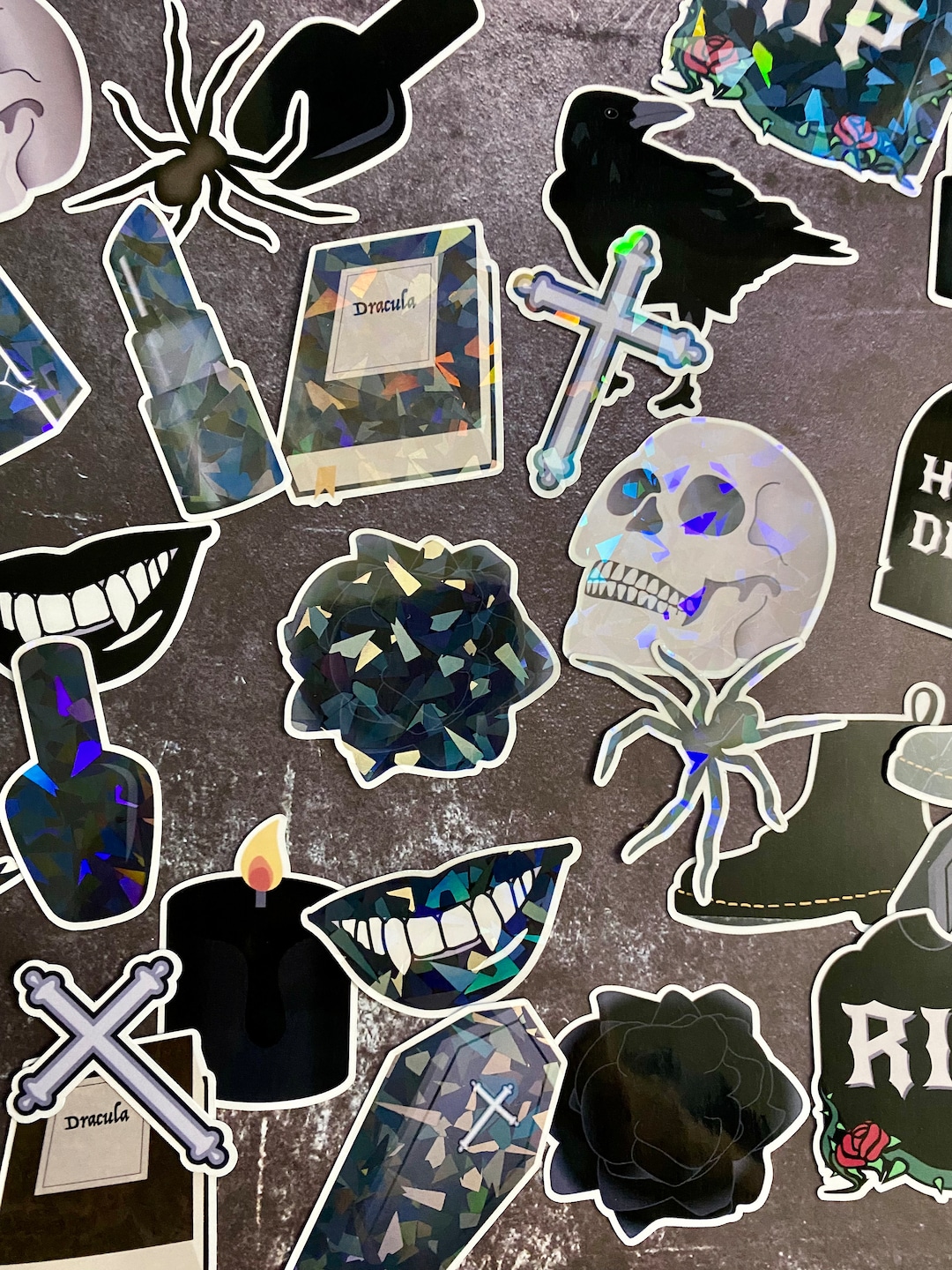 Pack of 14 Waterproof Vinyl Goth Stickers, Dark Gothic Halloween ...