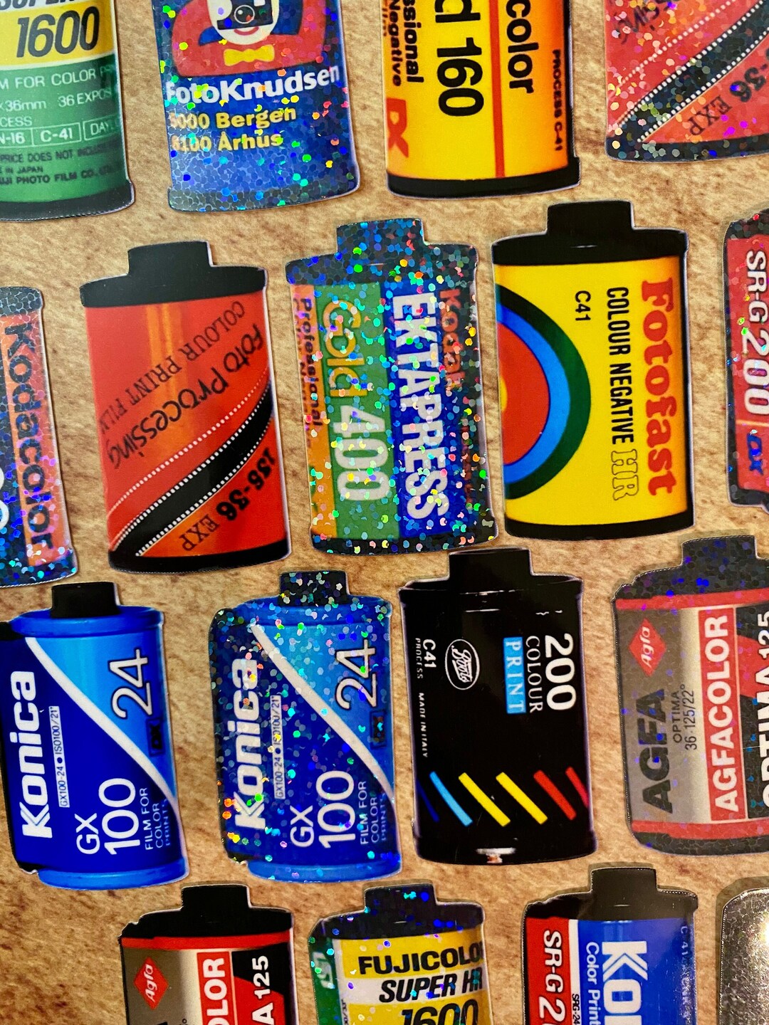 Pack of 15 Waterproof Vinyl Vintage Film Canister Stickers, Retro Film ...