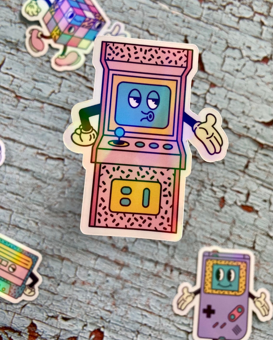 Pack of 5 Waterproof Vinyl Retro Cartoon Stickers Vintage 80s - Etsy