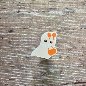 Pack of 6 Waterproof Vinyl Ghost Stickers, Cute Halloween Ghost Sticker ...