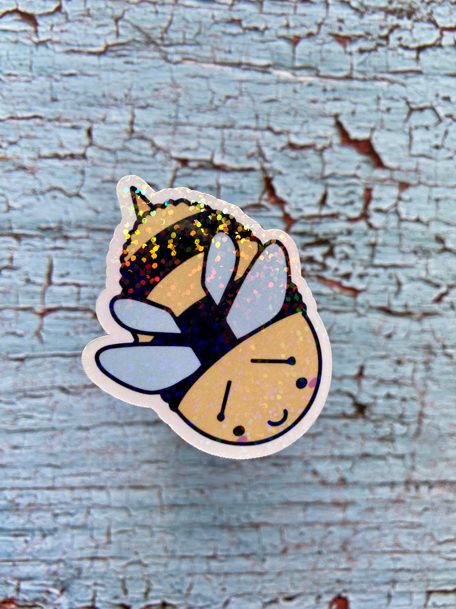 Pack of 6 Waterproof Vinyl Holographic Bumble Bee Stickers - Etsy