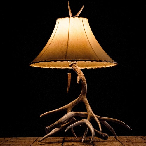 Medium 3-4 Antler Mule Deer Table Lamp Rustic Country Home | Etsy