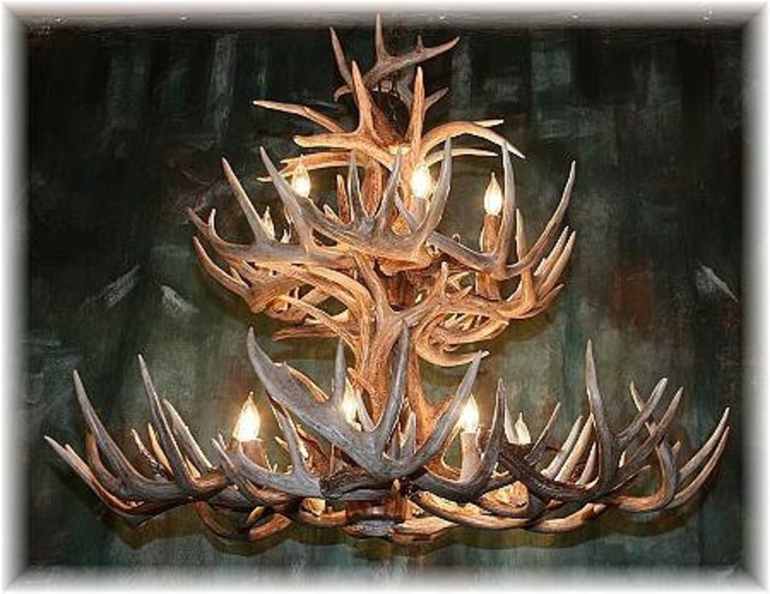 34 Antler 16 Light Deluxe Two Tier Whitetail Antler - Etsy