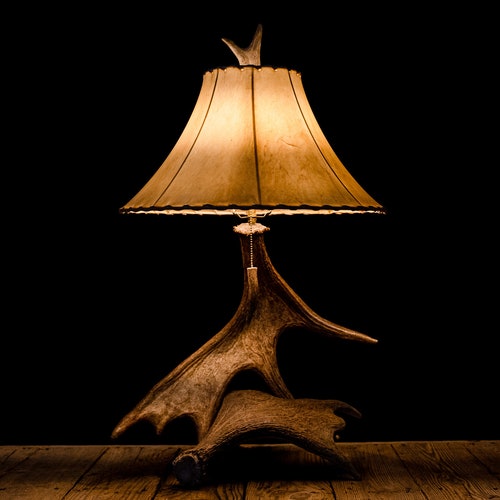 Large Moose Antler Table Lamp Rustic Décor Country Home - Etsy