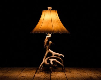 Real Deer Antler Table Lamp: Rustic Cabin Decor - Etsy