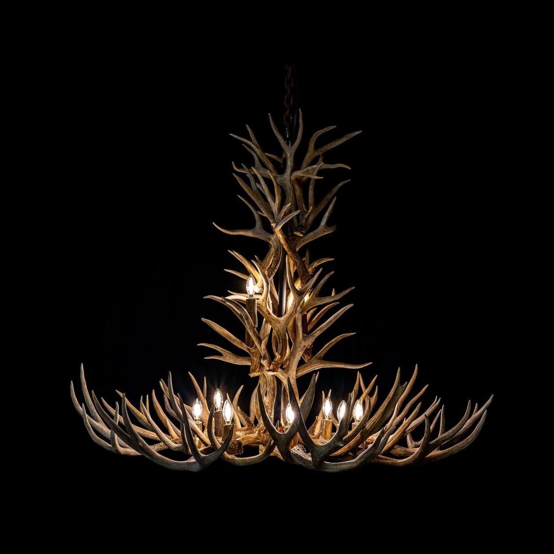 32 Antler 12 Light Cascading Mule Deer Antler Chandelier - Etsy