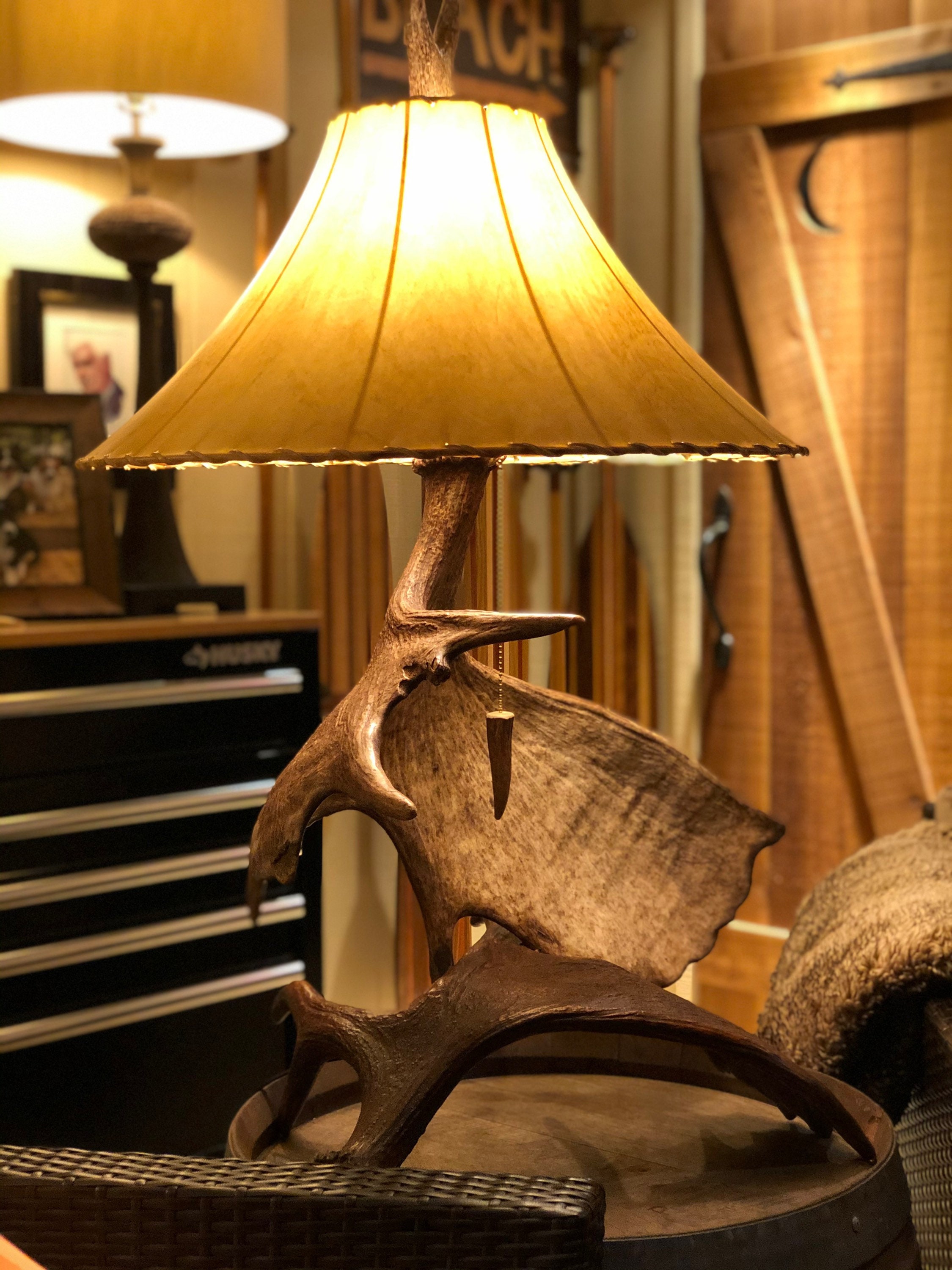 Extra Large Moose Antler Table Lamp Rustic Décor Country | Etsy