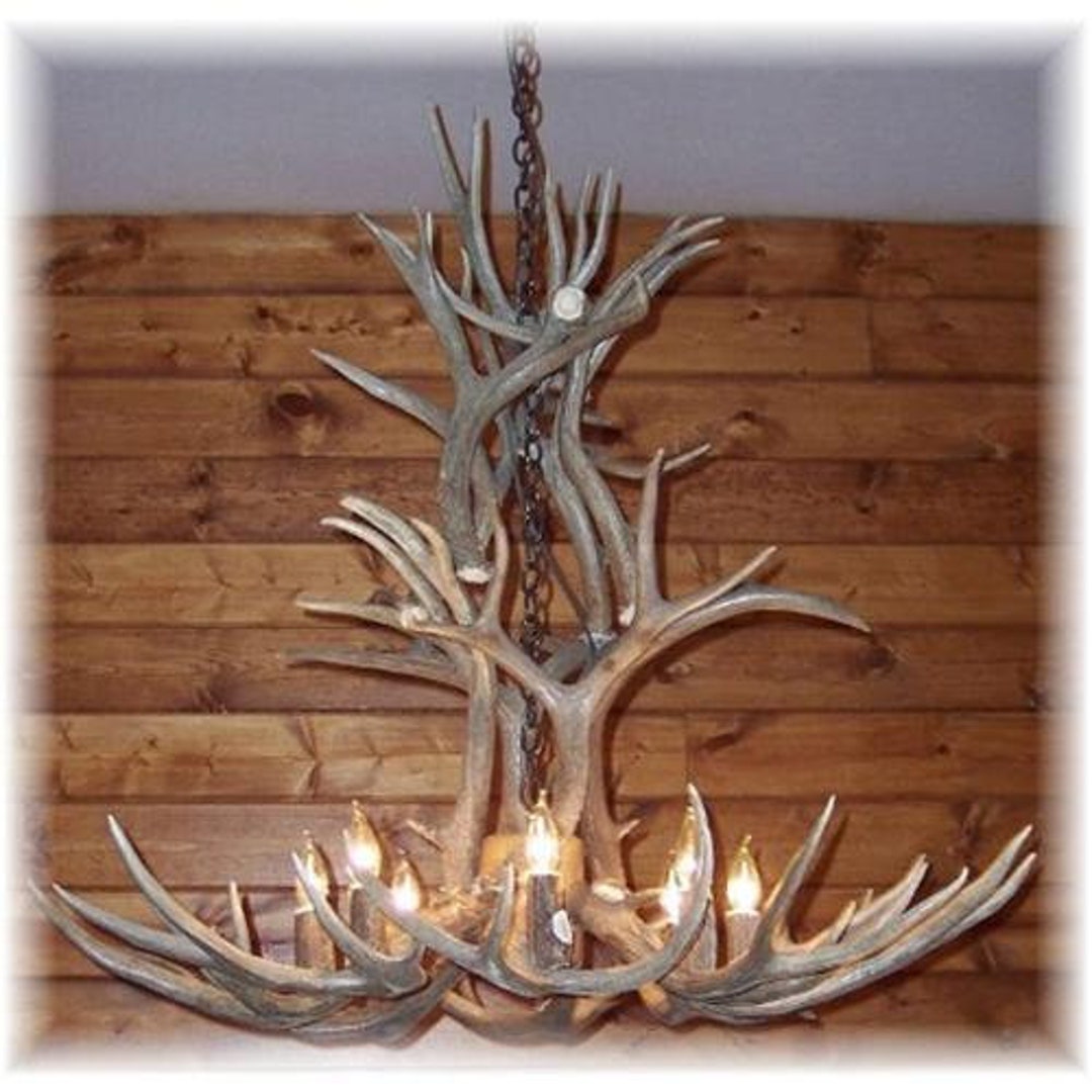 16 Antler, 8 Light Large Cascading Mule Deer Antler Chandelier | Rustic ...