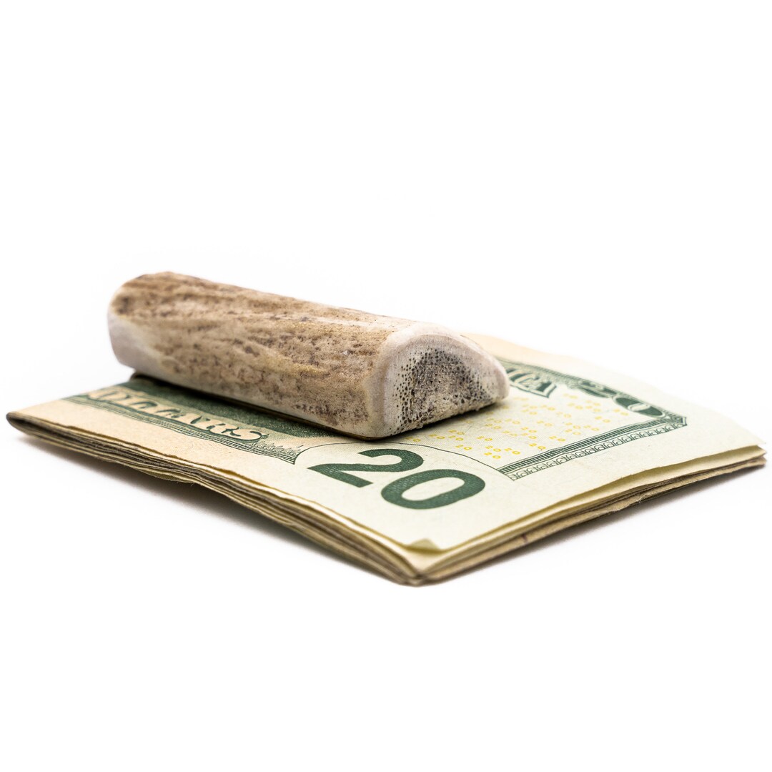 Elk Antler Money Clip - Credit Card & Cash Bill Holder Wallet for Men ...