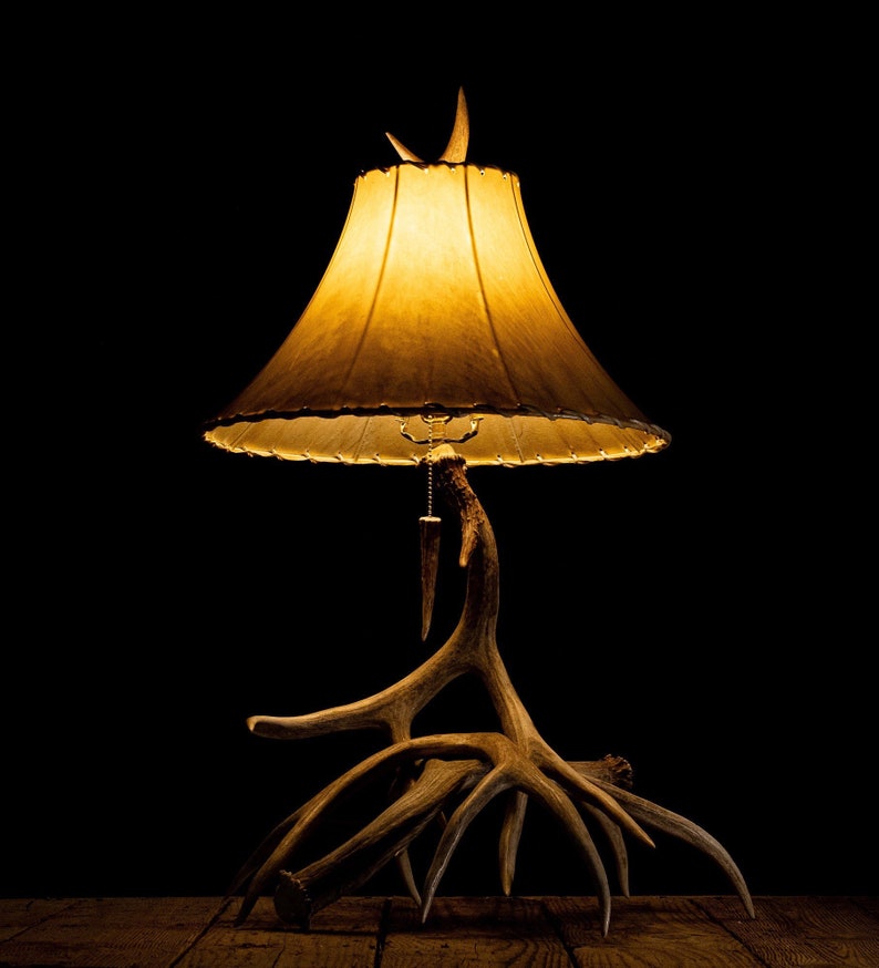 Medium 3-4 Antler Mule Deer Table Lamp Rustic Country Home | Etsy