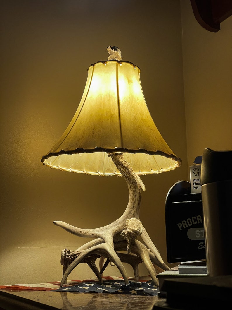 Rustic Whitetail Deer Antler Lamp: Handmade Cabin Decor, 20" Tall - Etsy