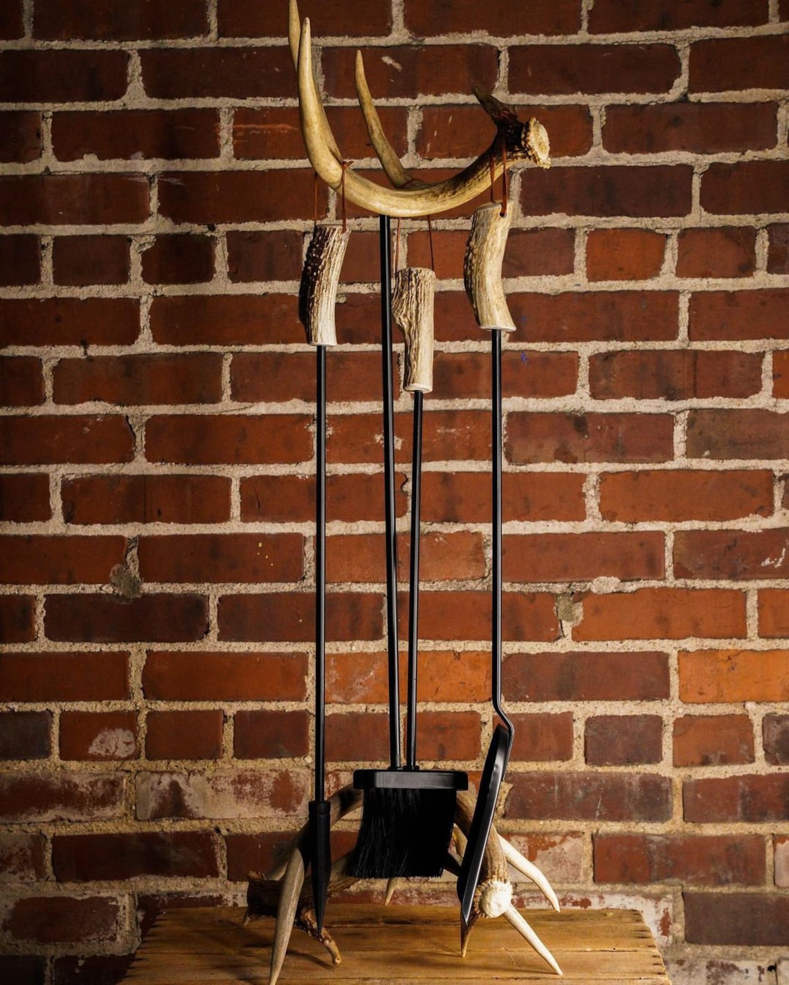 Whitetail Deer Antler Fireplace Tool Set Includes Three - Etsy