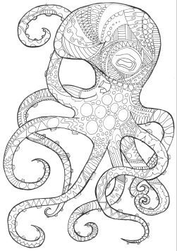 Octopus Colouring-in Image - Etsy