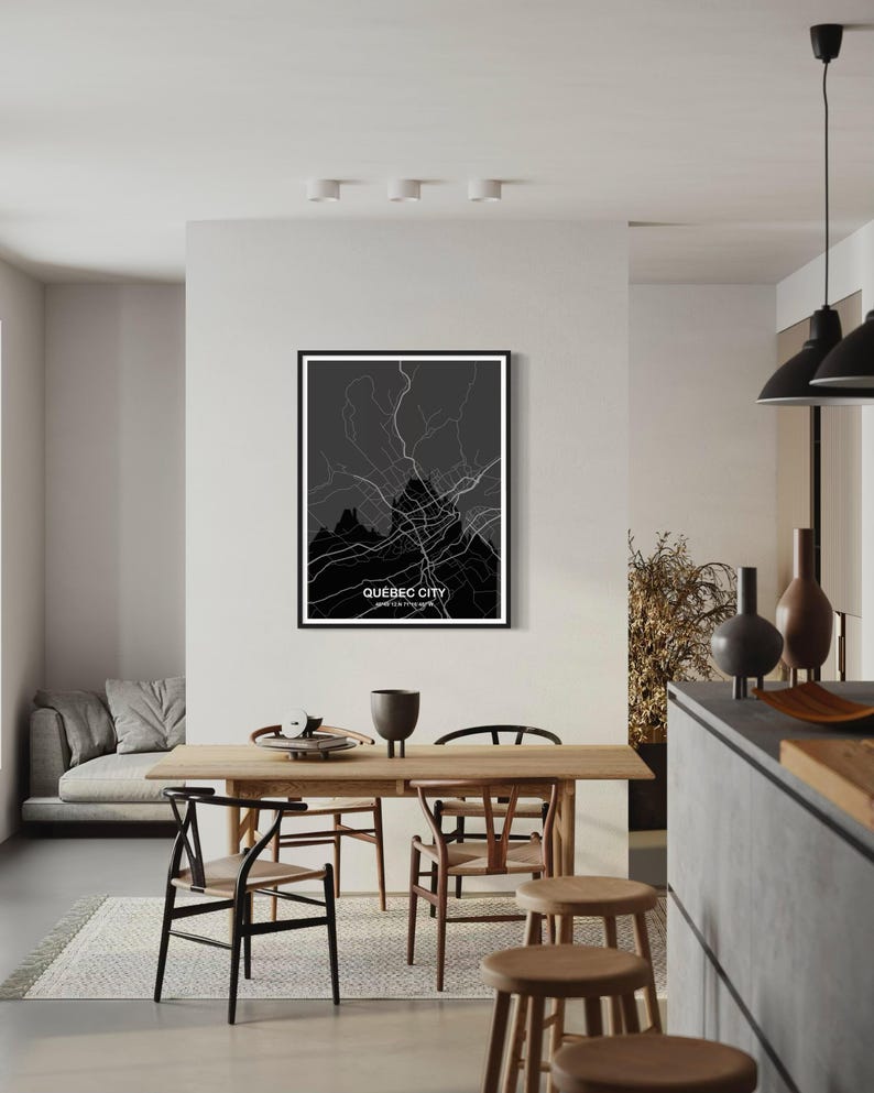 Printable Quebec City Map Art | Fairmont Le Château Frontenac Hotel ...