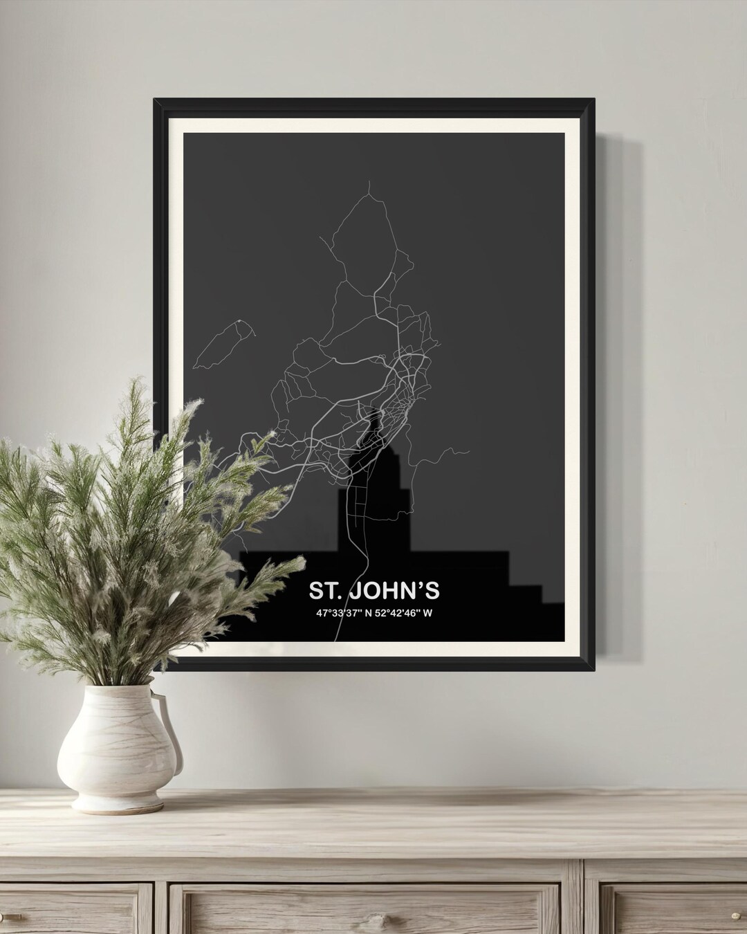 Printable St.john's Map Art | Confederation Building Silhouette | Urban ...