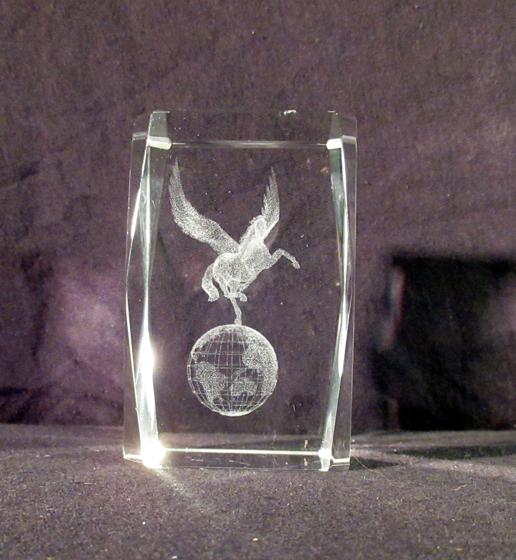 Pegasus Carrying the World Etched Glass Cube - Etsy