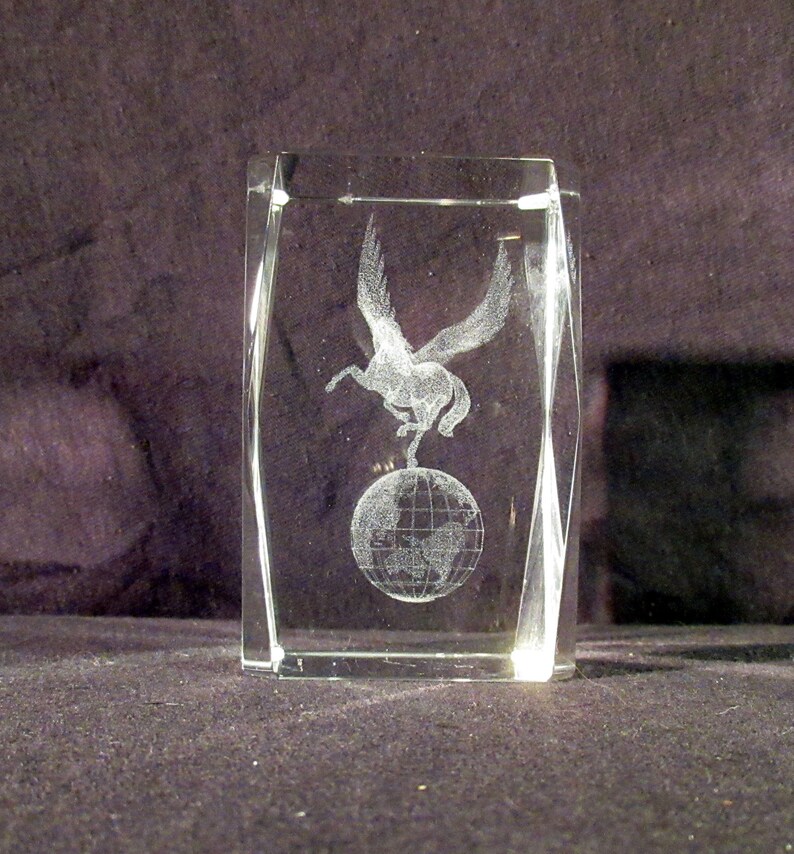 Pegasus Carrying the World Etched Glass Cube - Etsy