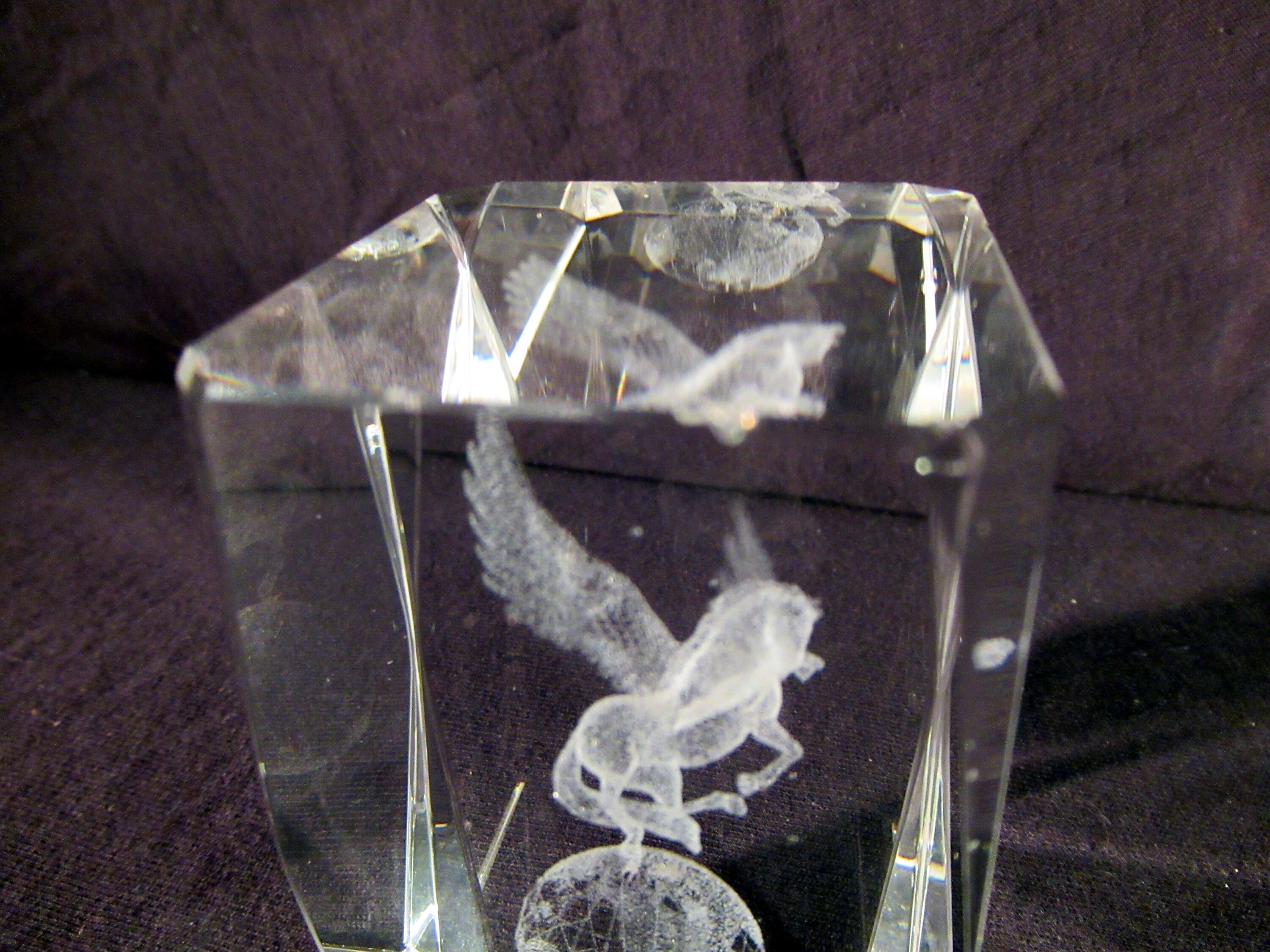 Pegasus Carrying the World Etched Glass Cube - Etsy