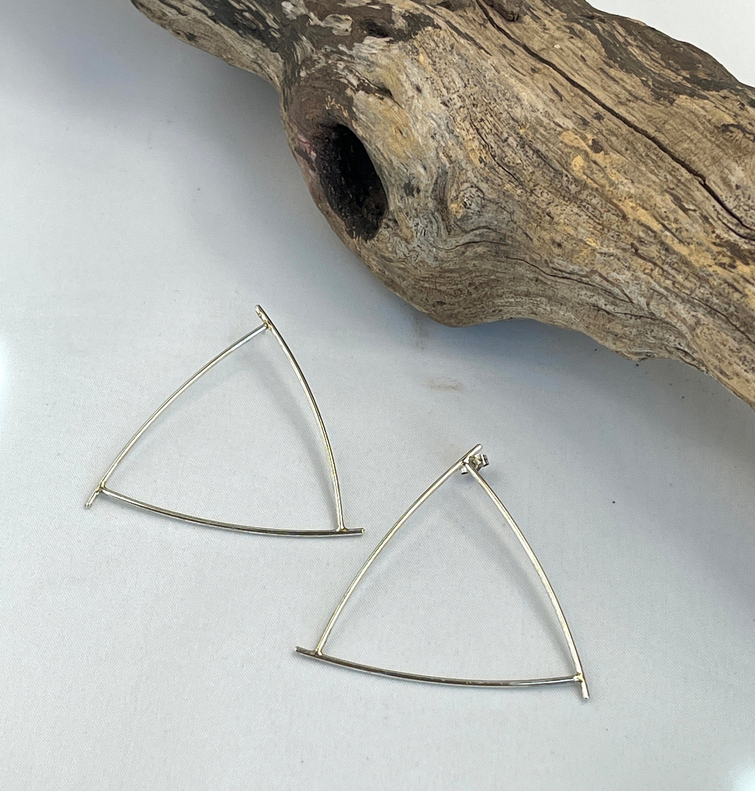 Silver Geometric Shape Earrings Statement Earrings Handmade - Etsy