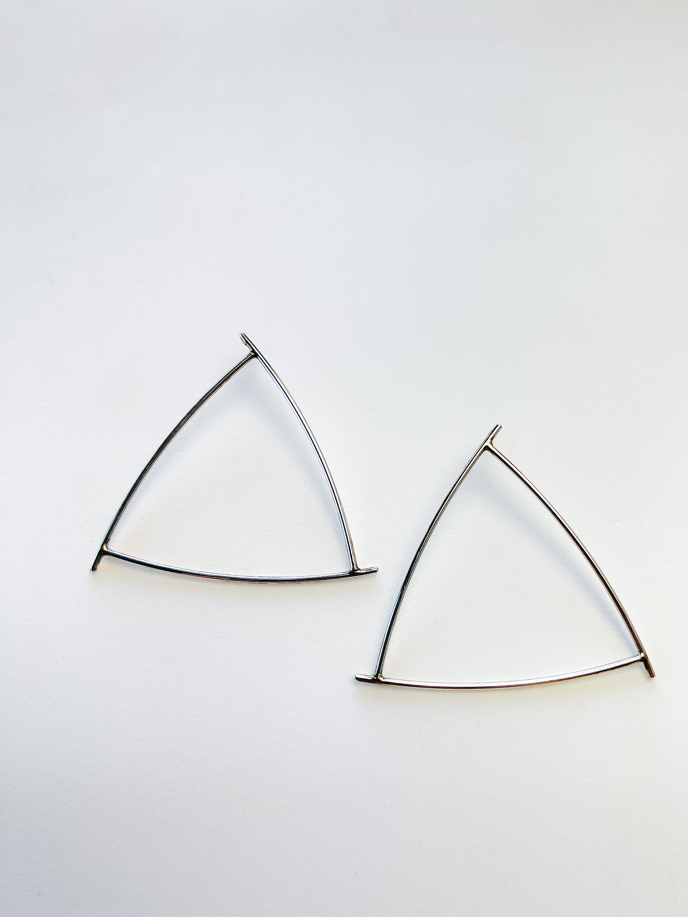 Silver Geometric Shape Earrings Statement Earrings Handmade - Etsy